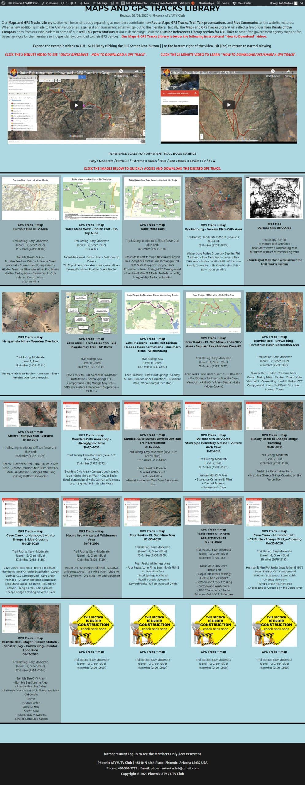 Sample Route Maps & GPS Tracks - Phoenix ATV/UTV Club